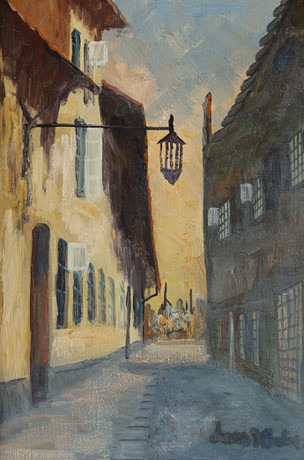 LARS HERDER. Street scene. Art - Paintings - Auctionet