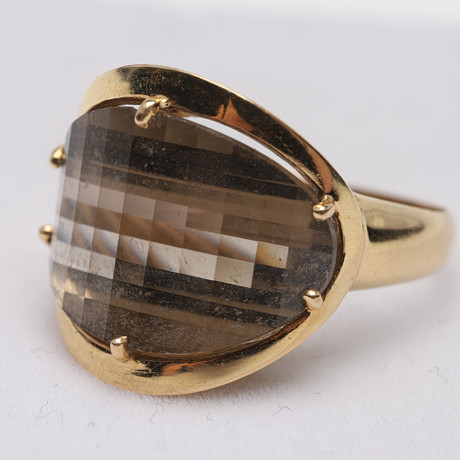 RING, 18k guld & rökkvarts. Smycken & Ädelstenar - Ringar - Auctionet
