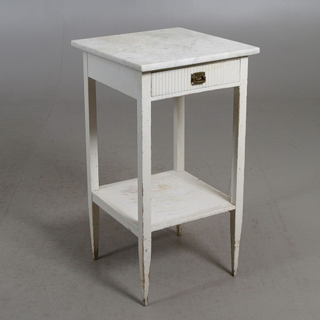 NIGHT TABLE, with stone top, 20th century. Furniture - Chests of ...