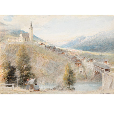 ALBERT GOODWIN, RWS (1845-1932). SCHULTZ, ENGADIN. Konst - Teckningar ...