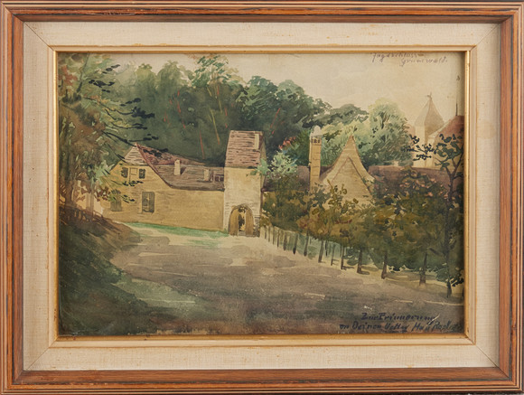 OIDENTIFIERAD KONSTNÄR. "Jagdschloss Grunewald," akvarell på papper ...