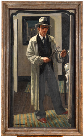 JAMES MILLER (1893-1987). SELF PORTRAIT IN THE STUDIO. Art - Paintings ...