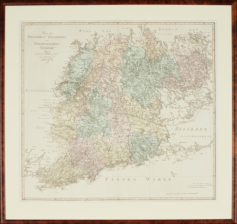MAP FINLAND. HERMELIN, S. G. - HÄLLSTRÖM, C. P. Charter over the ...