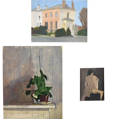 JONATHAN HOYLE (B.1957). TRE SMÅ BILDER. Konst - Måleri - Auctionet