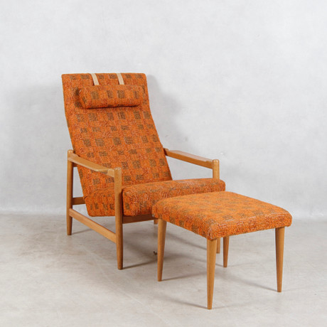 ARM CHAIR WITH Stool, oak, Rotex, Denmark, 1900s. Furniture - Armchairs ...