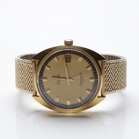 WRIST WATCH, Omega Automatic Seamaster Cosmic, Gold on steel (20 micron ...