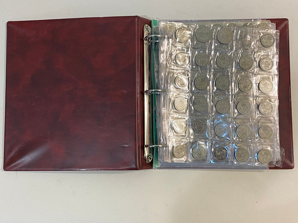 AN ALBUM OF PRE-DECIMAL COINS. Coins, Medals & Stamps - Coins - Auctionet