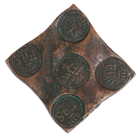 TIN COIN, copper, 1/2 Daler Silver coin, Frederick I, Sweden 1733 ...