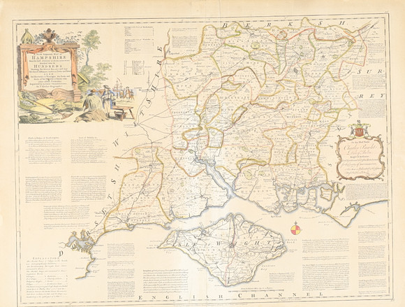 AFTER THOMAS KITCHEN. EN FÄRGAD INRAMAD KARTA ÖVER HAMPSHIRE. Böcker ...