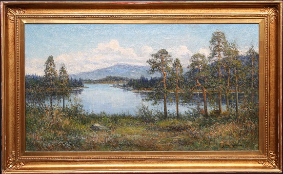 SEVERIN NILSSON. Lake landscape. Oil on canvas, signed. Art - Paintings ...