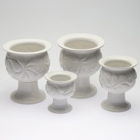 MARGARETA HENNIX. outer lining, 4 pcs, porcelain, "Bladrelief ...