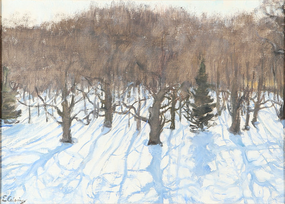 ELSA CELSING, Oil on Board, Winter motif. Art - Paintings - Auctionet