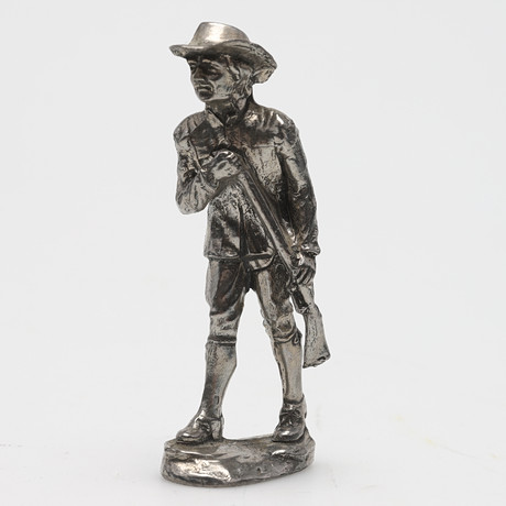 ESCULTURA, peltre, cazador, 1992. Plata y metal - Estaño, latón y cobre ...