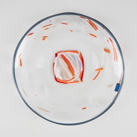 KERTTU NURMINEN. KONSTGLASFAT, signerad Kerttu Nurminen Nuutajärvi ...