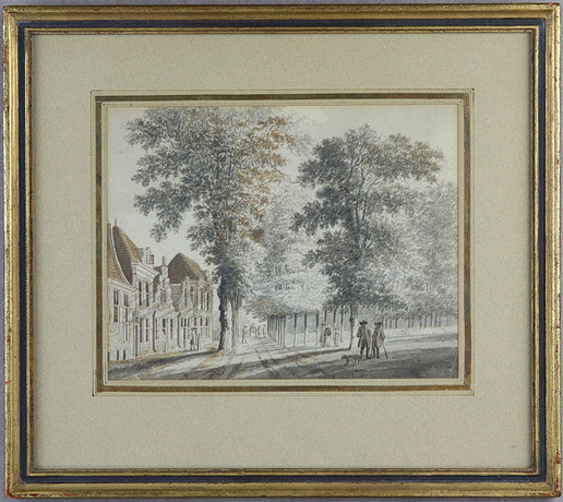 HENDRIK TAVENIER (1734-1807). Akvarell, "Street in Haarlem", signerad à ...