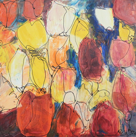 STUDIO OF SONJA ZELTNER-MÜLLER. 'Tulip field', 2016, acrylic on canvas ...