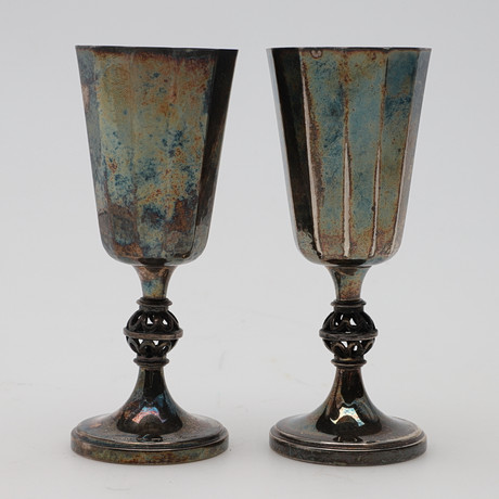 ERIC LÖFMAN. snapsglas, 2 st, silver, MGAB, signerade, 1977. Silver ...