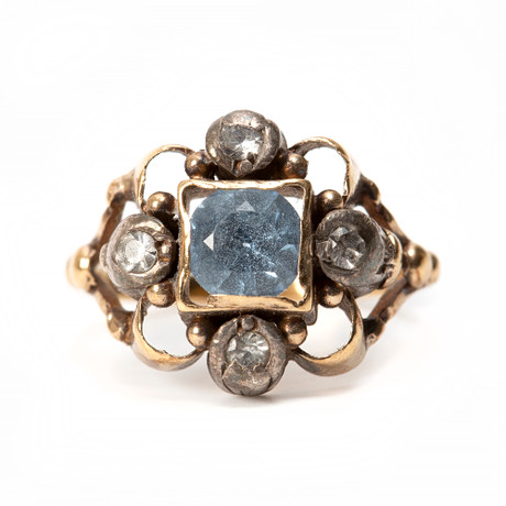 RING, 18K guld med fasettslipade stenar, Seblings Juvel ...