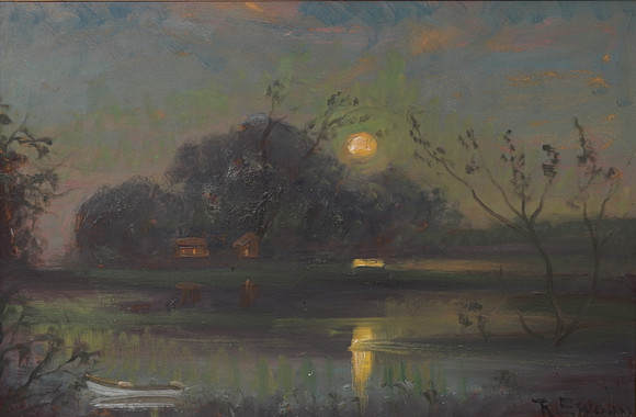 RAGNAR SWAHN. Oil on Board. Dusk, signed. Art - Paintings - Auctionet