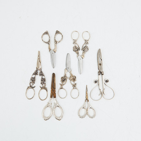 SAXAR, 7 st., varav en helt i silver resterande med stålblad, bl a för ...