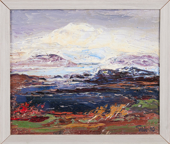 BENGT ELLIS (1923-2006). "Snöljus vid Sylsjön", olja på duk, signerad ...