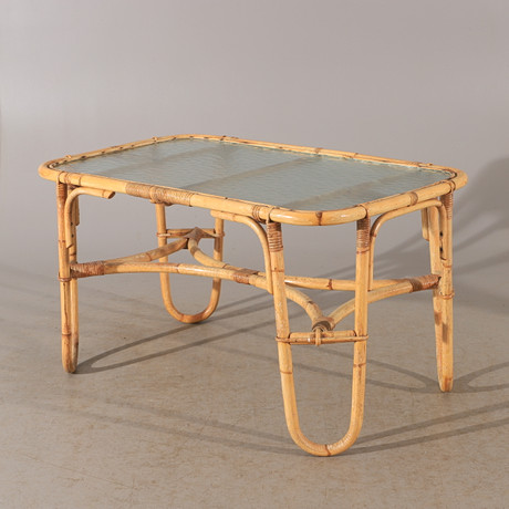 SOFFBORD, rotting/glas, 1900-tal. Möbler - Bord - Auctionet