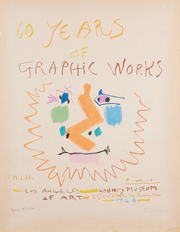 PABLO PICASSO. Exhibition poster, "pablo picasso 60 years of graphic ...