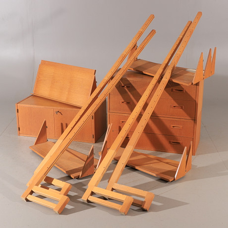 HYLLSYSTEM, ek, 1900-talets andra hälft. Möbler - Skåp & Hyllor - Auctionet