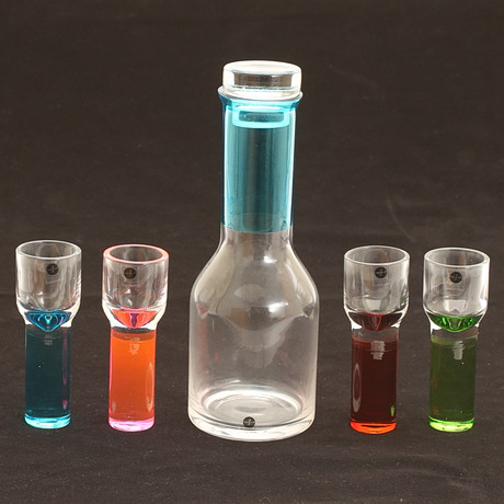 MATZ BORGSTRÖM. Karaff. Snapsglas, 4 stycken. Sagaform. Glas ...