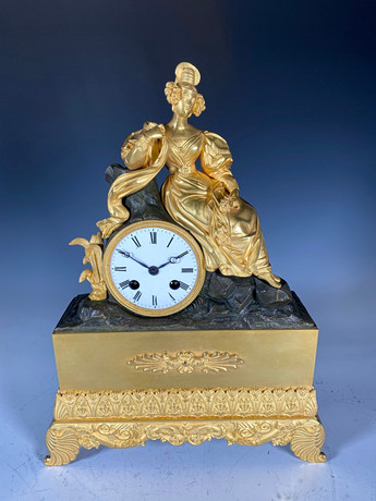 Honoré Pons. French Louis Philippe mantel clock in partially gilt ...