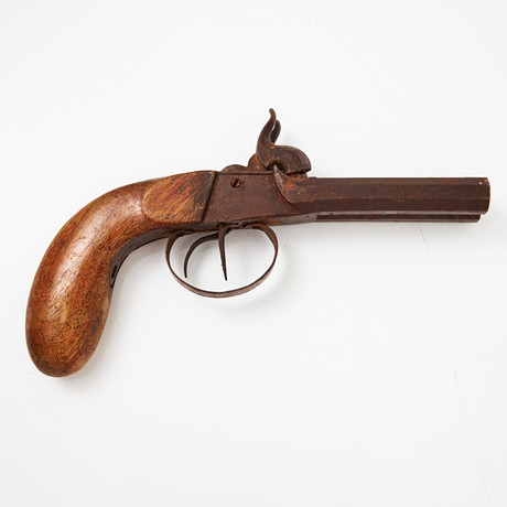 BLOCK PISTOL, double barrel, second half of the 19th century, so-called ...