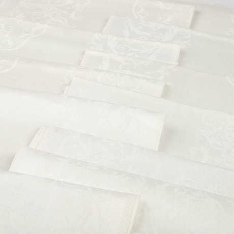 SERVETTER, 11 stycken, linnedamast. Mattor & Textil - Textil - Auctionet