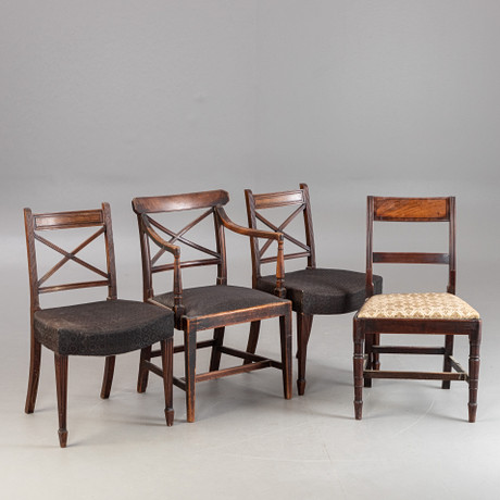 STOLAR, 4 st, olika Sheraton, England, 1700/1800-tal (4). Möbler ...