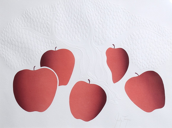 JUDY TARGAN. Apple tree, carborundum etching, signed. Art - Engravings ...