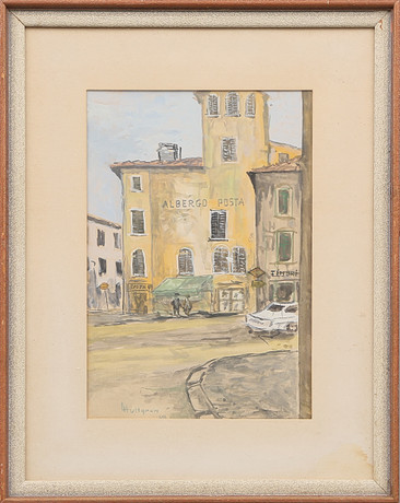 OIDENTIFIERAD KONSTNÄR. WATERCOLOR on paper, signed, Hultgren, 1968 ...
