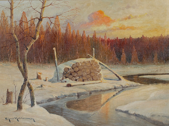 EJNAR KOHLMANN. Vinterlandskap, olja på duk, signerad. Konst - Måleri ...