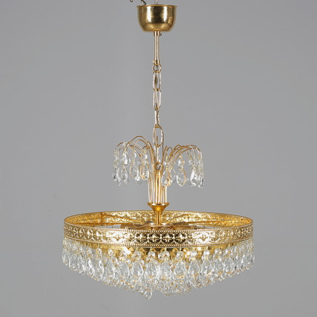 LJUSKRONA, mässing/prismor, 1900-talets slut. Belysning & Lampor ...