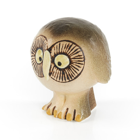 LISA LARSON, owl, figurine, stoneware, marked LISA L, imprinted mark ...