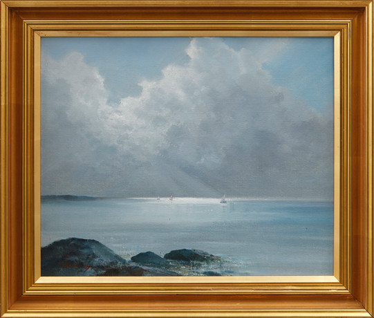 TAGE ERIKSSON. "Solstrålar från Hönö", olja på duk, signerad. Konst ...