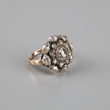 RING, rosenslipade diamanter, guld, silver. Smycken & Ädelstenar ...