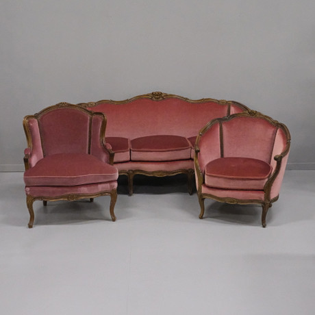 SALON GROUP, 6 PIECES, ROCOCO STYLE, PINK CLOTHES. Furniture - Sofas ...