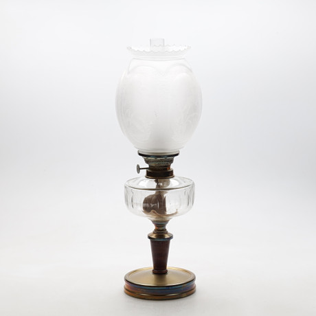 TABLE PHOTO LAMP, brass & wood, first half of the 20th century ...
