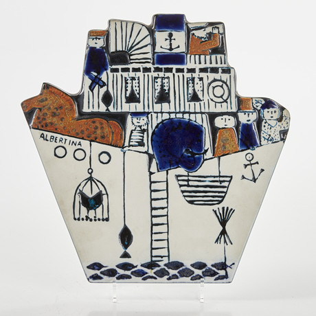 LISA LARSON. Plaque "Albertina", stoneware, Gustavsberg. Ceramics ...