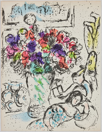 MARC CHAGALL. "Les Anemons" (Frontispiece)", from: "Chagall Lithographe ...