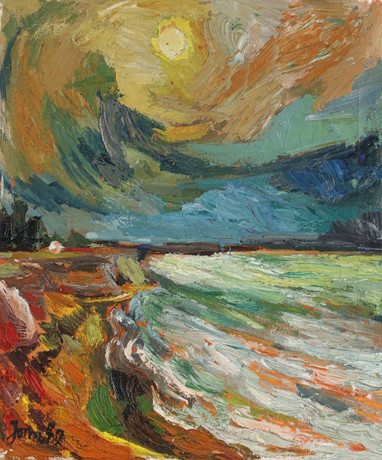 GUNNAR JONN. "From Öland's north coast", oil on canvas, signed Jonn ...