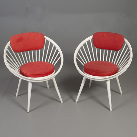 YNGVE EKSTRÖM. Stol ett par "Circle" formgivna 1958. Möbler - Fåtöljer ...