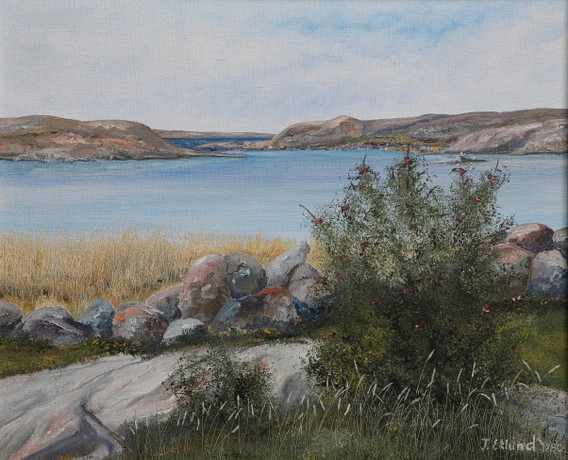 TOM EKLUND. Olja på duk, "Jungfruviken Hönö", signerad, daterad 1980 ...