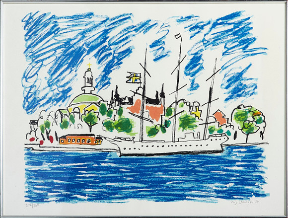 STIG CLAESSON. Design with by Chapman, signed and dated 80, numbered ...