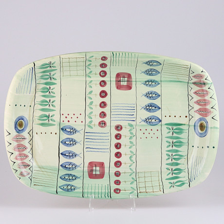 TARJOilulautanen, käsinmaalattu piikivi, epäselvästi leimattu ...