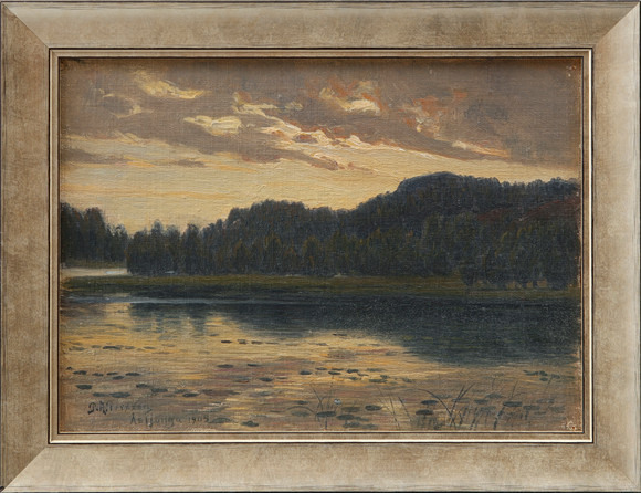 PETER ADOLF PERSSON. "Åsljunga", olja på pannå, signerad och daterad ...